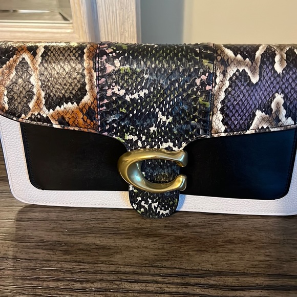 Coach | Bags | Coach Tabby Snakeskintrimmed Leather Shoulder Bag Multi ...
